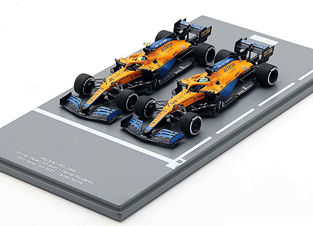 *McLaren MCL35M No.3 Winner Italian GP 2021 Daniel Ricciardo & 2nd No.4 McLaren Lando Norris ...